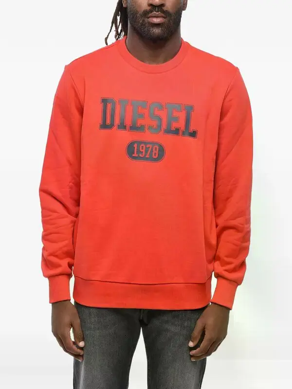 DIESEL® Logo Print Crew Neck Sweatshirt - Red