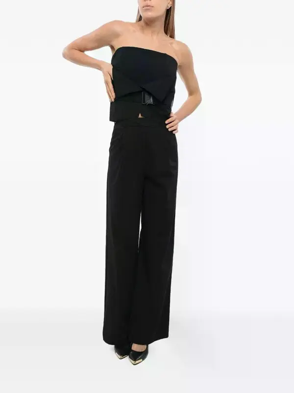 John Richmond Belted Strapless Top - Black
