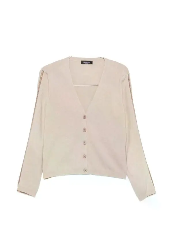 Fabiana Filippi Bead-embellished V-neck Cardigan - Neutrals