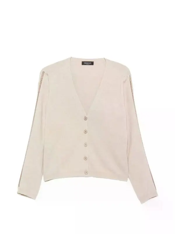 Fabiana Filippi V-neck Cardigan With Bead Embellishment - Neutrals