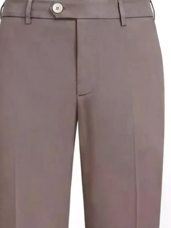 Brunello Cucinelli Cotton Trousers With Pressed Crease - Brown