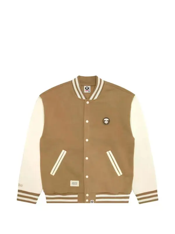 AAPE BY *A BATHING APE Moonface Aapenow Varsity Jacket - Neutrals