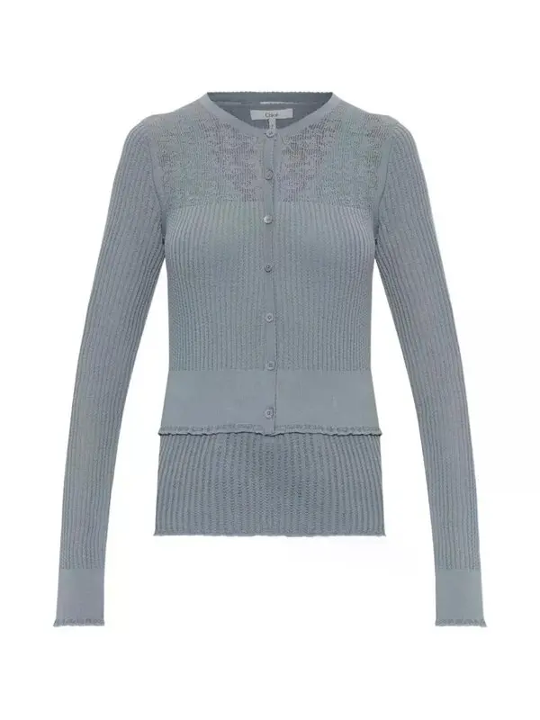 Chloé Ribbed-knit Wool Vest And Cardigan