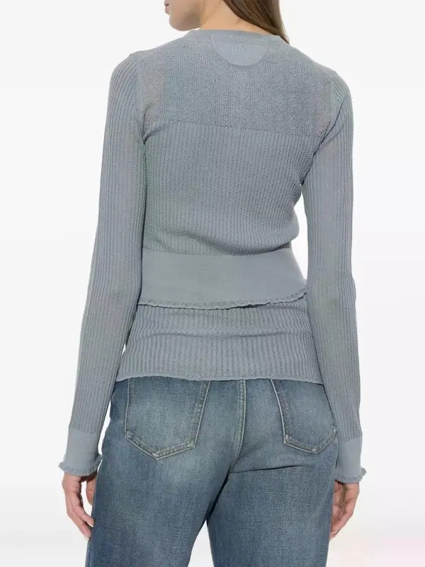 Chloé Ribbed-knit Wool Vest And Cardigan