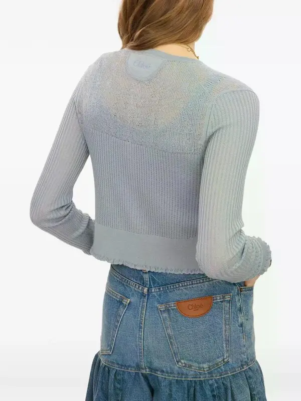 Chloé Ribbed-knit Wool Vest And Cardigan Set