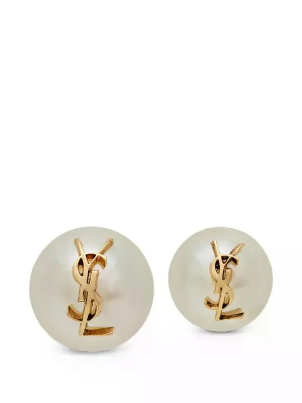 Saint Laurent Cassandre Faux-pearl Earrings - Gold