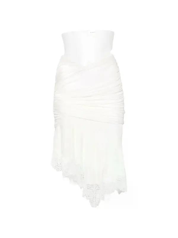 Christopher Esber Lace-trim Gathered Mini Skirt