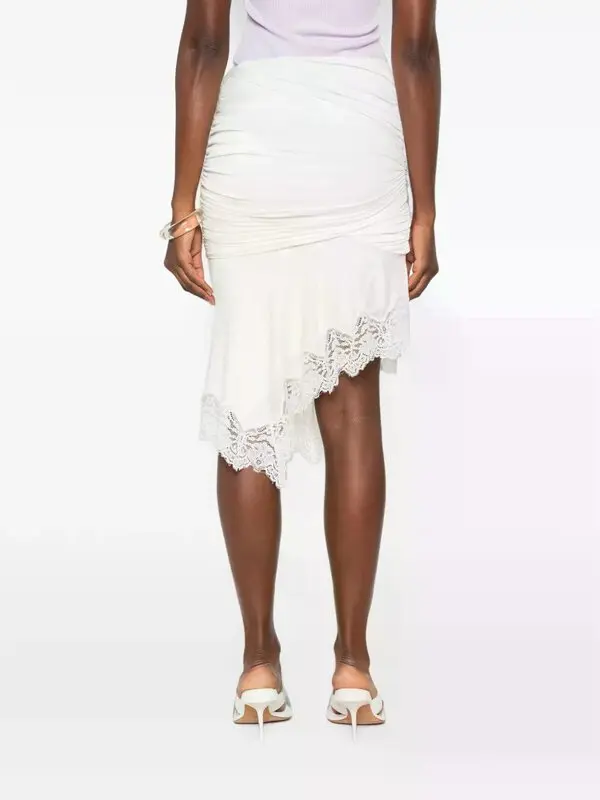 Christopher Esber Lace-trim Gathered Mini Skirt