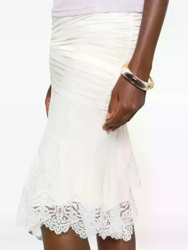 Christopher Esber Lace-trim Gathered Mini Skirt