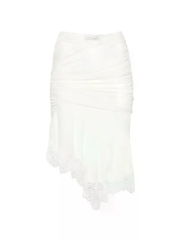 Christopher Esber Lace-trim Gathered Mini Skirt - White