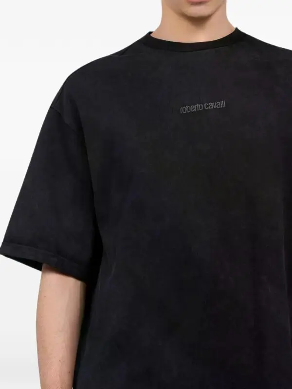 Roberto Cavalli Snake-print Logo-detailed T-shirt