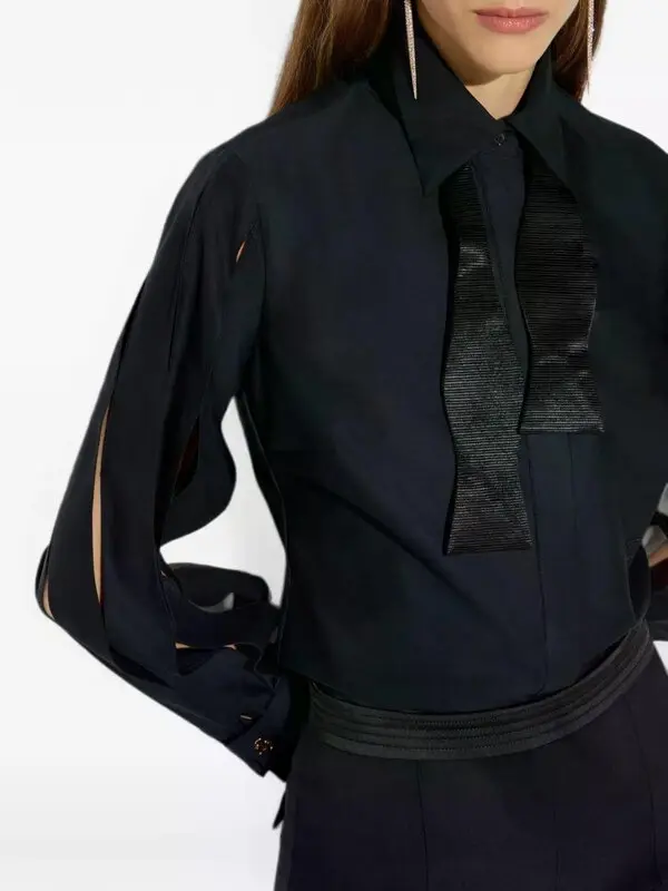 Elisabetta Franchi Cotton Shirt With Bow Tie