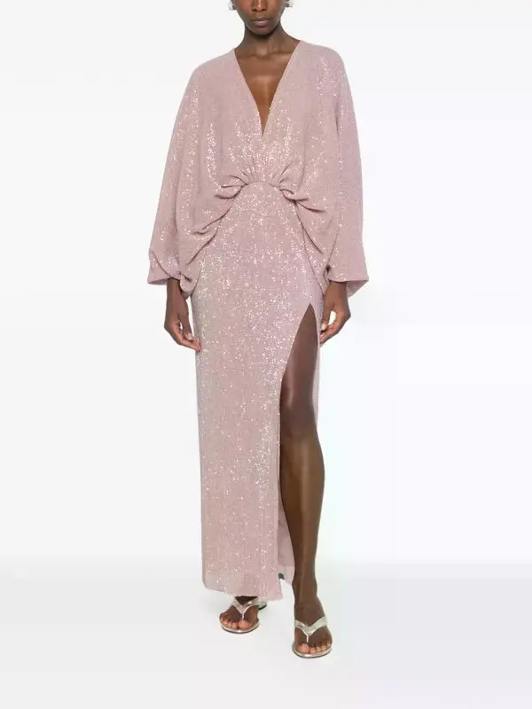 L'IDEE Paradiso Sequin-embellished Maxi Dress - Pink