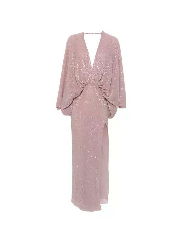 L'IDEE Paradiso Sequin Embellished Maxi Dress - Pink