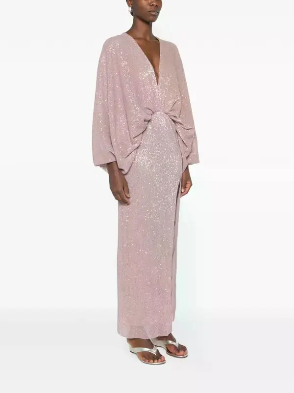 L'IDEE Paradiso Sequin Embellished Maxi Dress - Pink