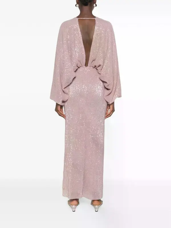 L'IDEE Paradiso Sequin Embellished Maxi Dress - Pink