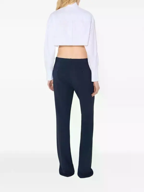 Elisabetta Franchi Cropped Cotton Shirt With Patch Pockets And Logo Detail