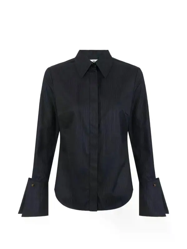 Elisabetta Franchi Striped Oversized-cuff Shirt - Black