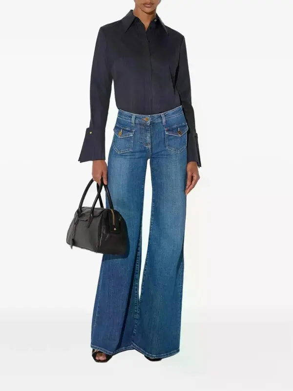 Elisabetta Franchi Striped Shirt With Oversized Cuffs
