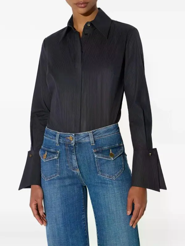 Elisabetta Franchi Striped Shirt With Oversized Cuffs