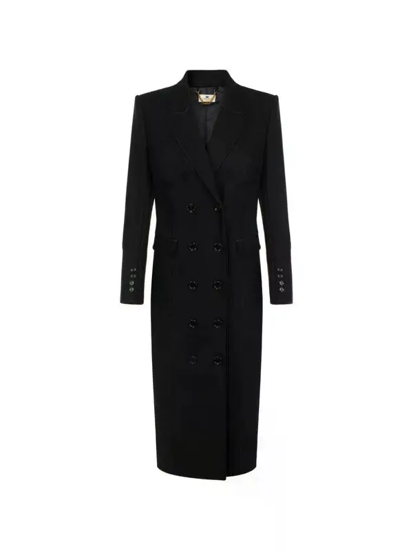 Elisabetta Franchi Coat In Double Layer Crêpe Fabric