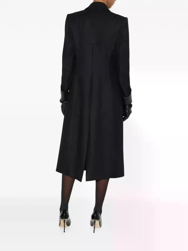 Elisabetta Franchi Double Layer Crêpe Coat - Black