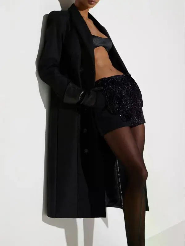 Elisabetta Franchi Coat In Double Layer Crêpe Fabric