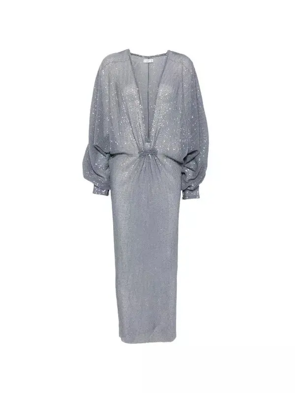 L'IDEE Experimental Sequin-embellished Maxi Dress - Grey