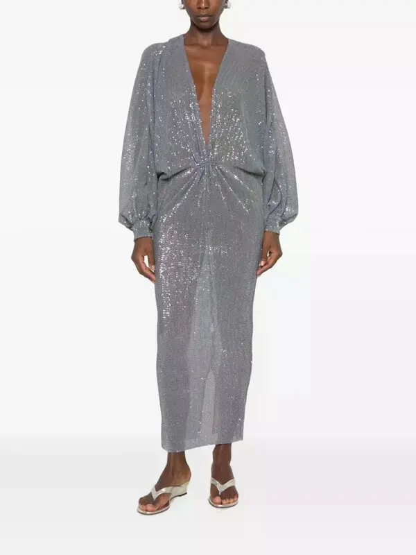 L'IDEE Experimental Sequin-embellished Maxi Dress