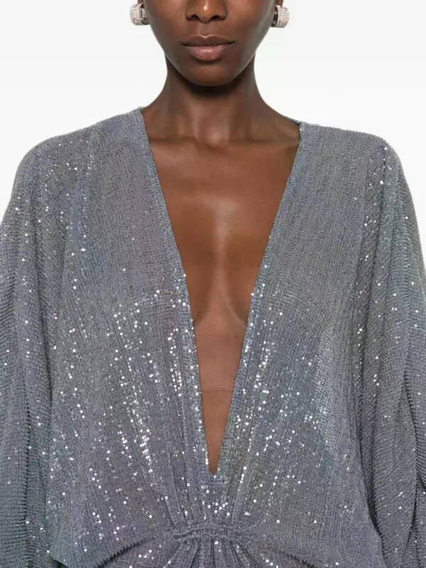 L'IDEE Experimental Sequin-embellished Maxi Dress