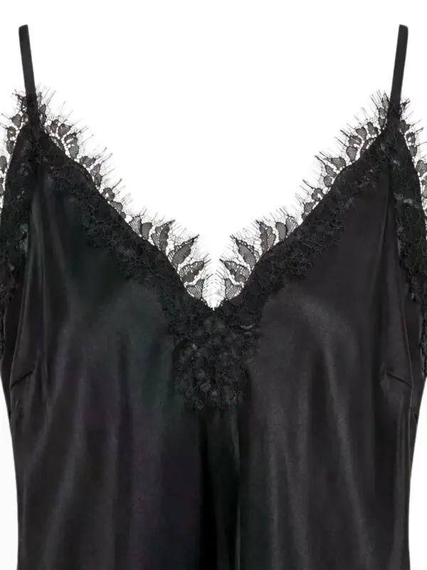 Gold Hawk Lace-trim Camisole Top - Black