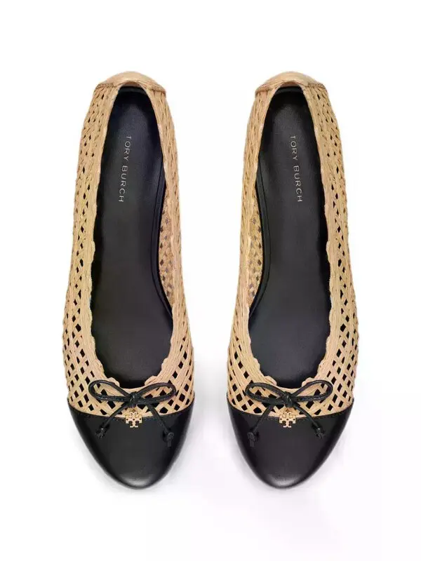 Tory Burch Cap-toe Woven Ballet Flats - Neutrals