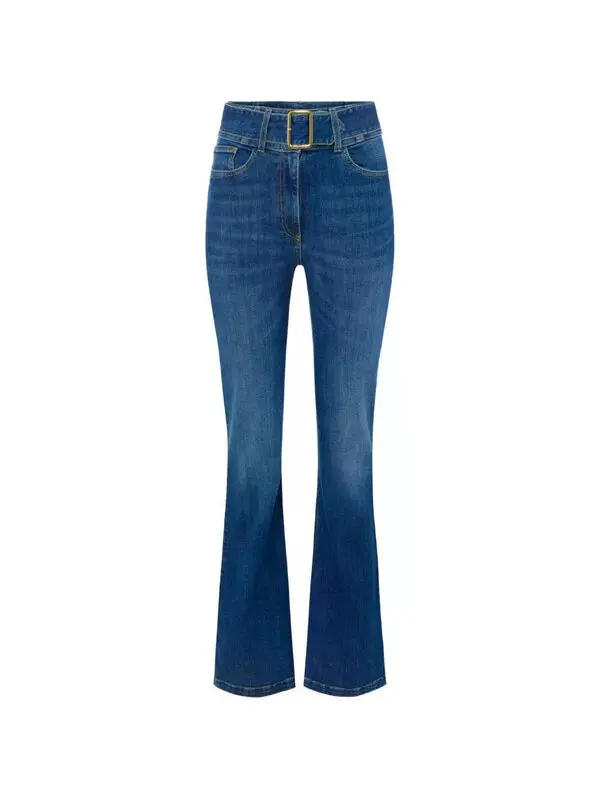 Elisabetta Franchi Boot-cut Jeans With Belt - Blue