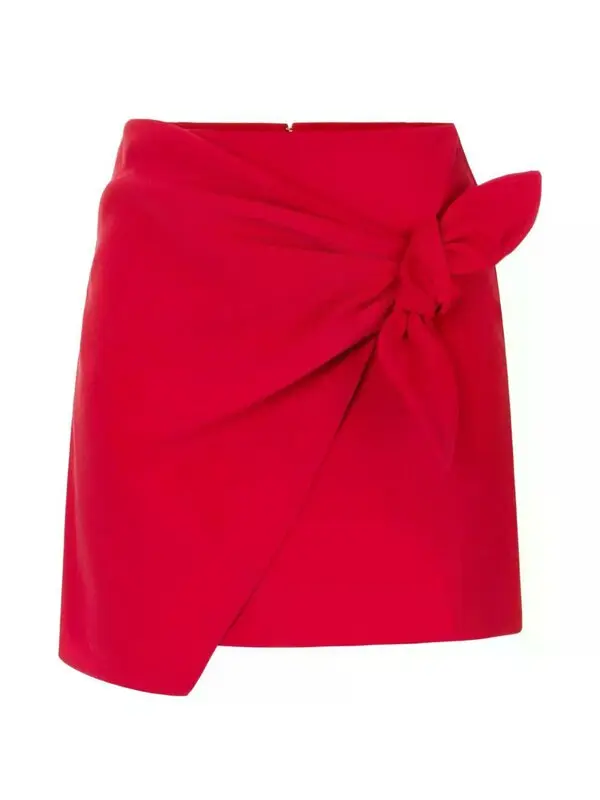 Elisabetta Franchi Lightweight Crêpe Miniskirt With Bow - Red