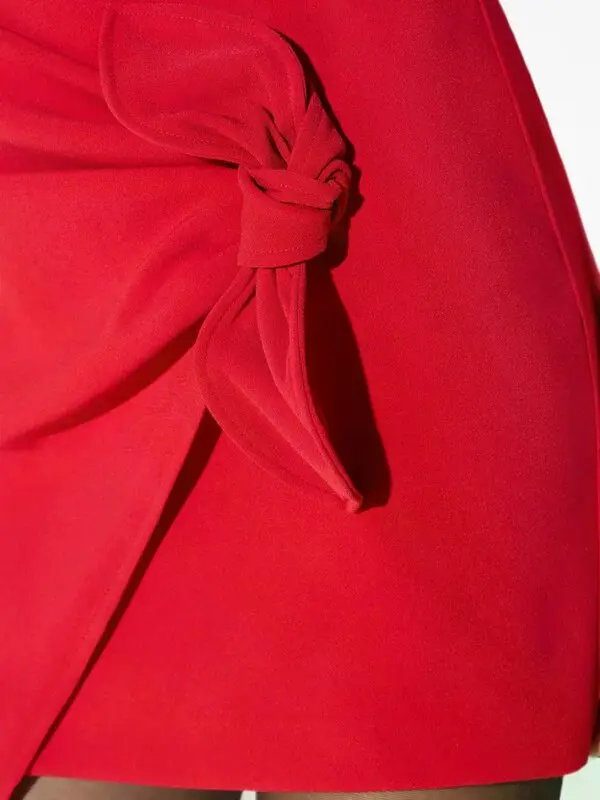 Elisabetta Franchi Lightweight Crêpe Miniskirt With Bow Detail - Red