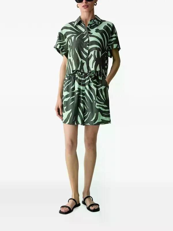 BENETTON Leaf-print Drawstring-fastening Shorts