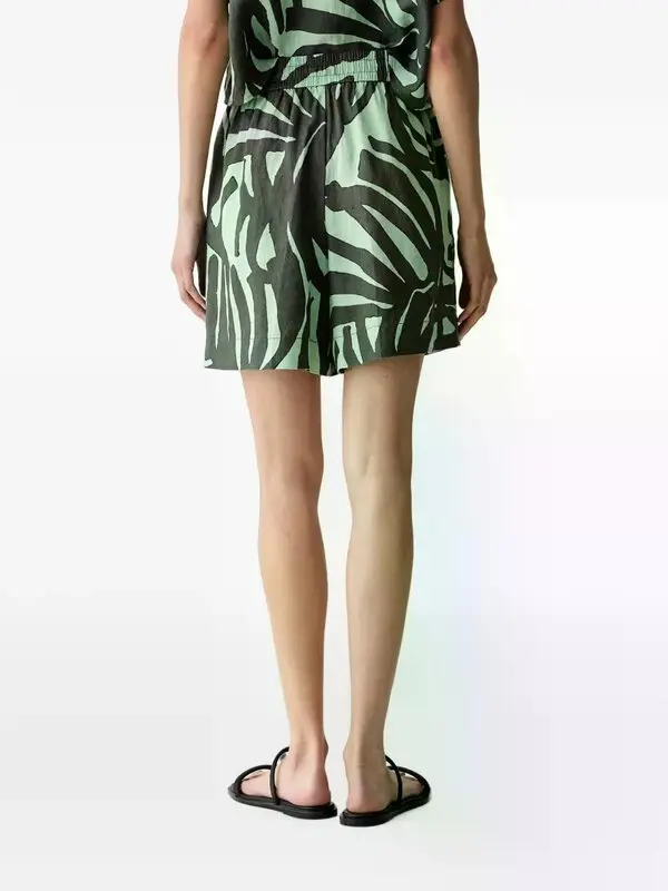 BENETTON Leaf-print Drawstring-fastening Shorts