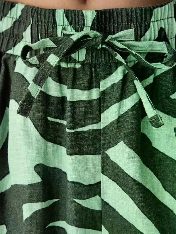 BENETTON Leaf-print Drawstring-fastening Shorts