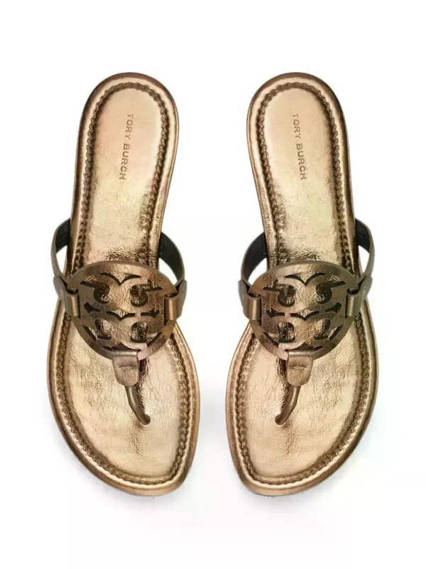 Tory Burch Miller Metallic-finish Thong Sandals - Gold
