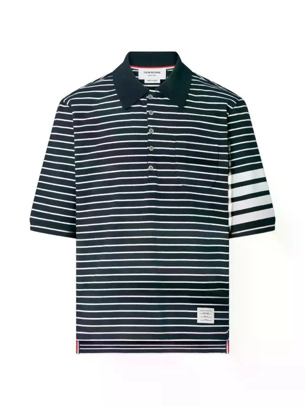 Thom Browne Jersey 4-bar Polo - Grey