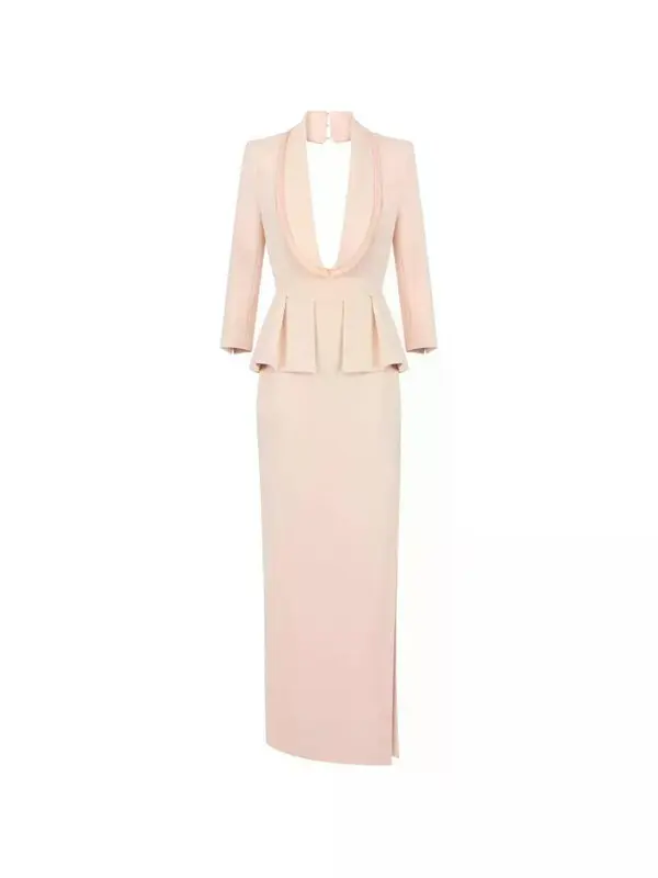 Elisabetta Franchi Red Carpet Dress In Crêpe And Satin - Pink