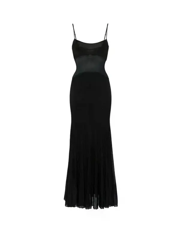 Galvan Belladonna Mesh-panel Maxi Dress - Black