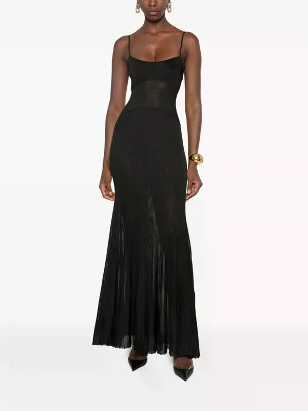 Galvan Belladonna Mesh-panel Maxi Dress