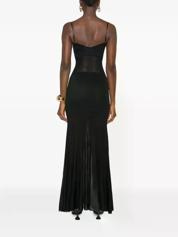 Galvan Belladonna Mesh-panel Maxi Dress