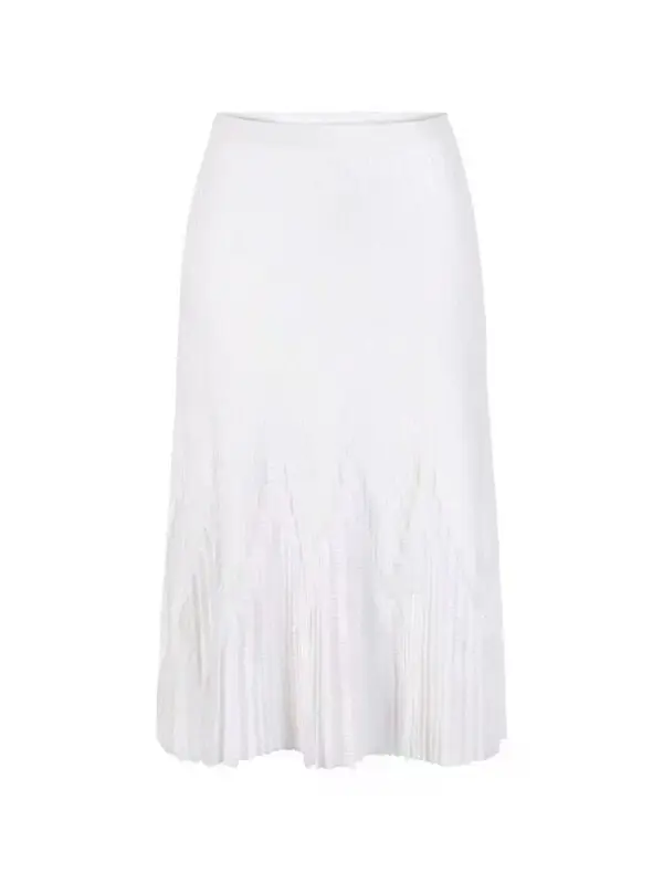 Elisabetta Franchi Knit Skirt With Ruffles - White