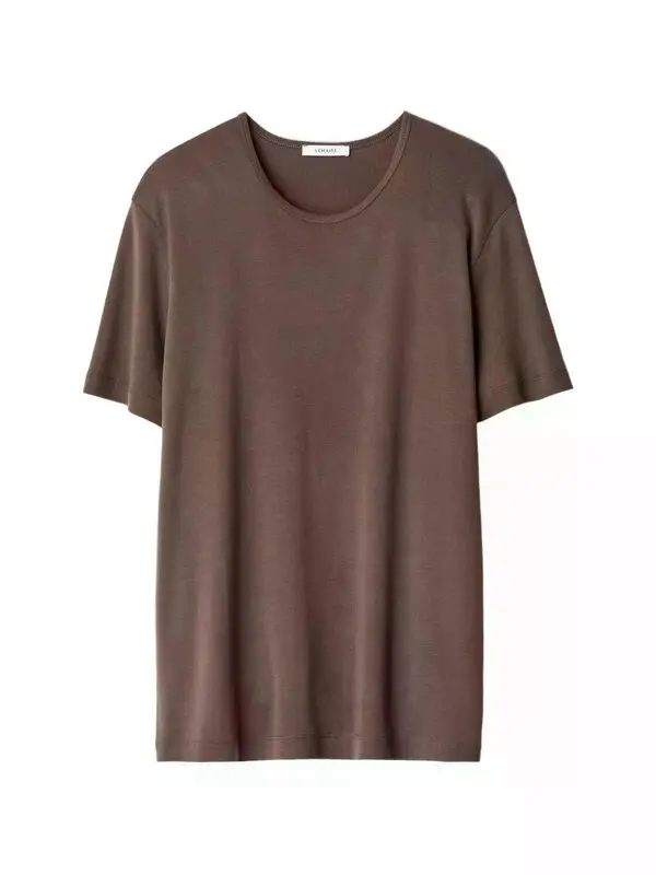 LEMAIRE Scoop-neck T-shirt In Ribbed Jersey - Brown