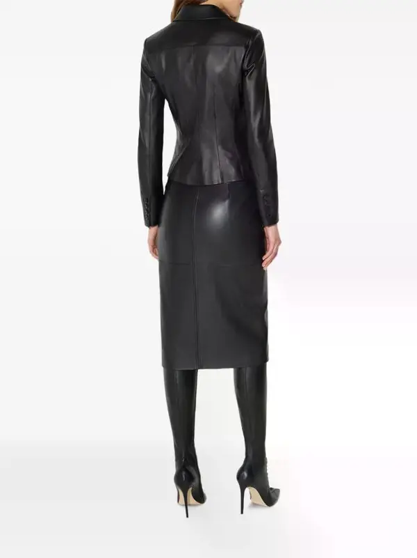 Elisabetta Franchi Leather Jacket With Logo Details