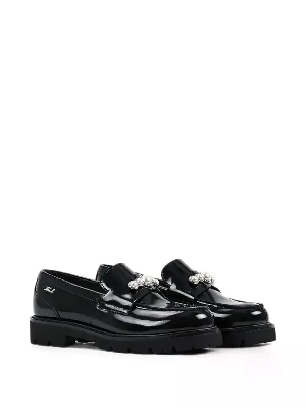Karl Lagerfeld Chunky Sole Loafers With Faux-pearl Embellishment