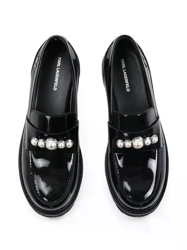 Karl Lagerfeld Chunky Sole Loafers With Faux-pearl Embellishment
