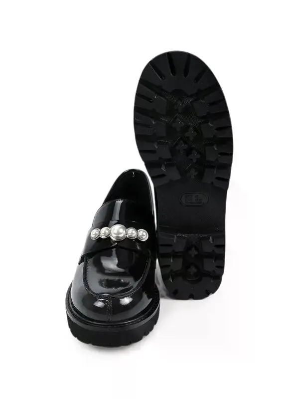 Karl Lagerfeld Chunky Sole Loafers With Faux-pearl Embellishment